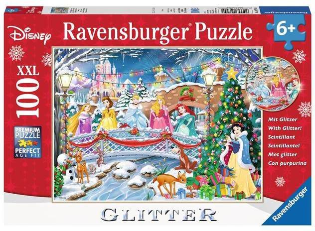 Ravensburger Disney Princess XXL puzzel Kerst met glitter 100 stukjes - Woodywoodtoys.nl